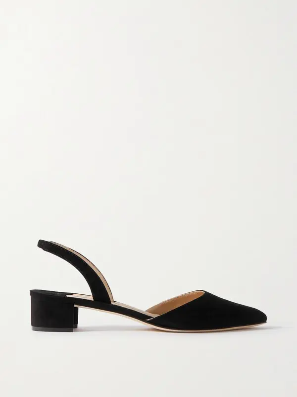 Manolo Blahnik Aspro Suede Slingback Pumps