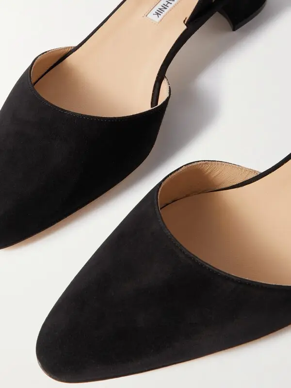 Manolo Blahnik Aspro Suede Slingback Pumps