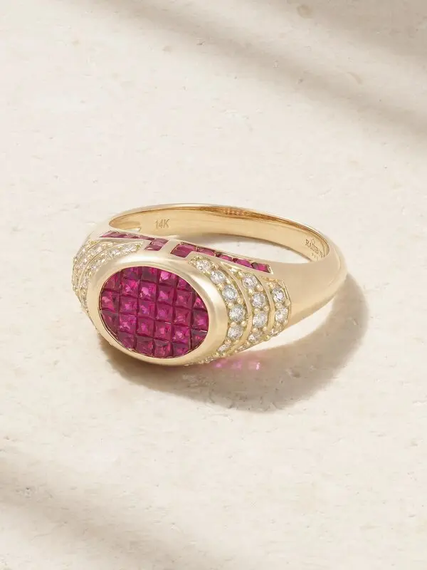 RAINBOW K Lady 14-karat Ruby And Diamond Signet Ring - Gold