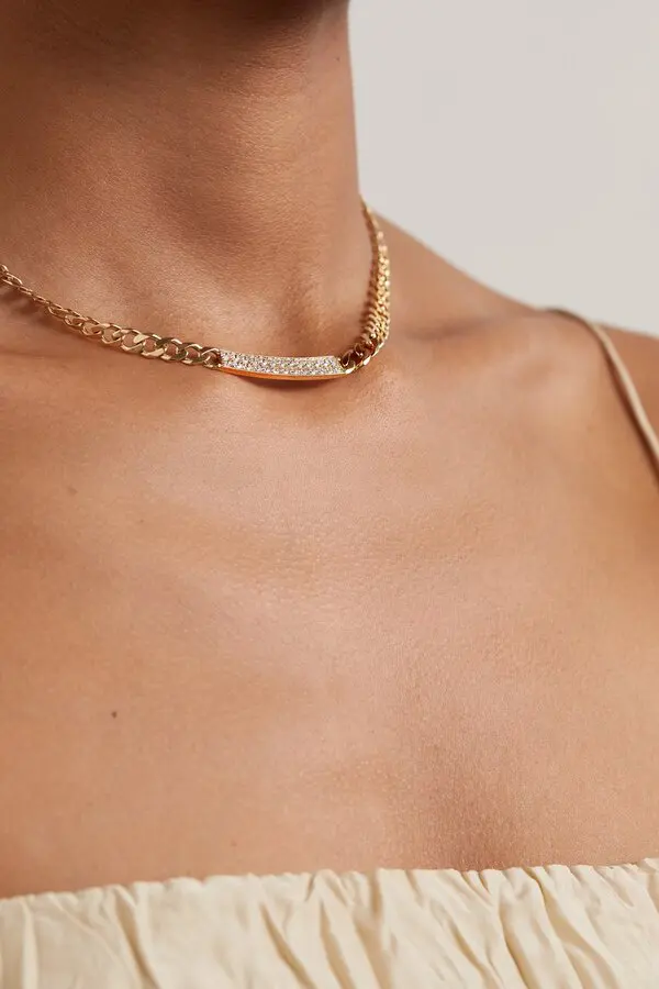 SYDNEY EVAN Id Bar 14-karat Diamond Necklace