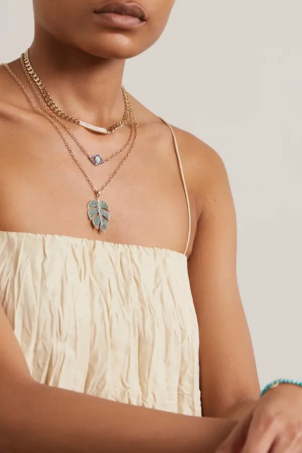 SYDNEY EVAN Id Bar 14-karat Diamond Necklace