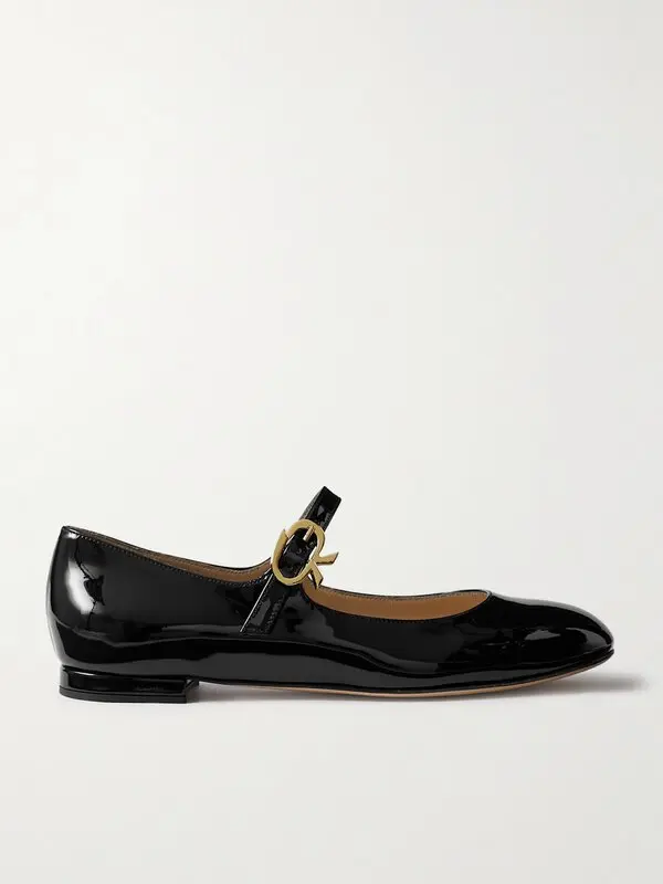 GIANVITO ROSSI Mary Jane Patent-leather Flats