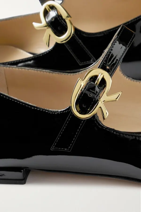 GIANVITO ROSSI Mary Jane Patent-leather Flats