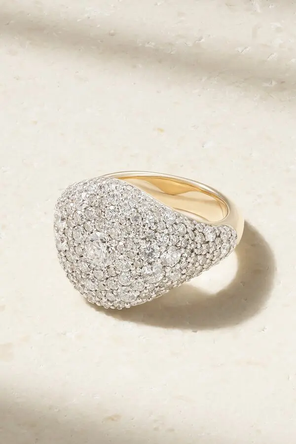 LUCY DELIUS Signature 14-karat Diamond Signet Ring - Gold