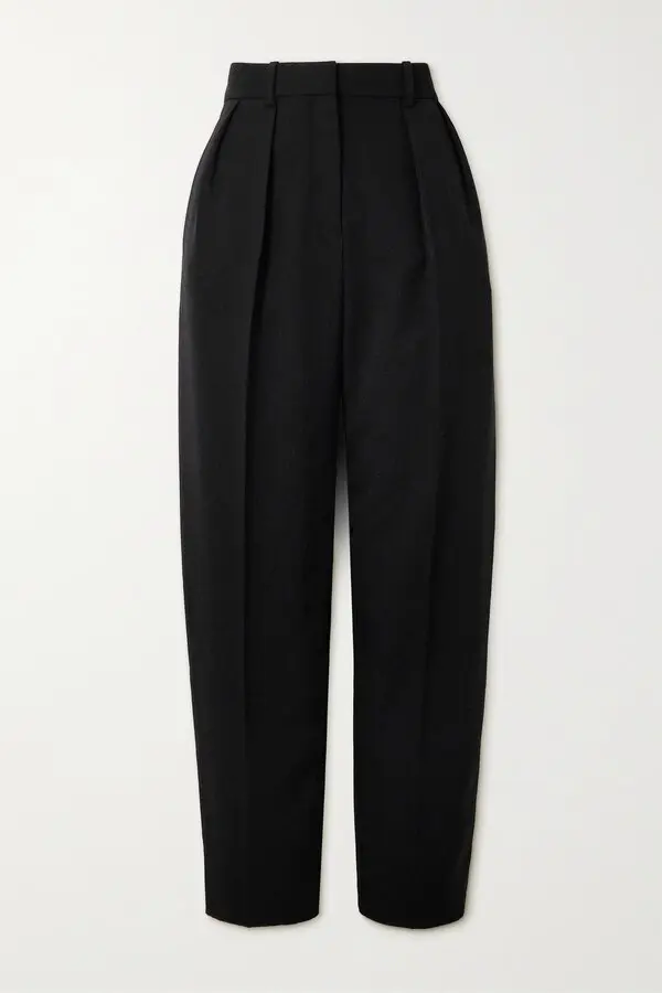 THE ROW Corby Pleated Wool-twill Pants