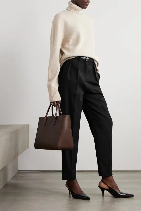THE ROW Corby Pleated Wool-twill Pants