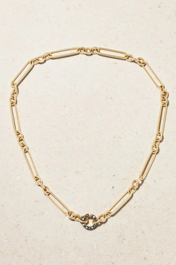 LUCY DELIUS Trombone Diamond Necklace - Gold