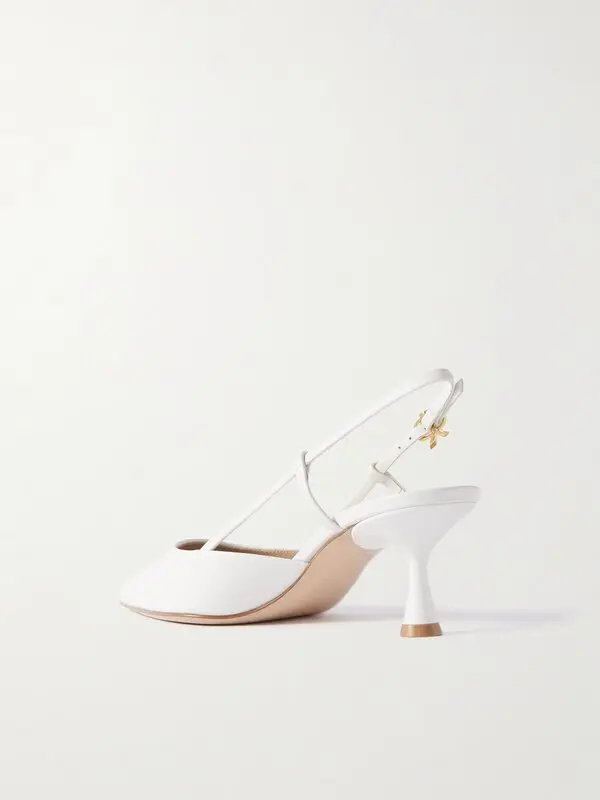 GIANVITO ROSSI Ascent 55 Leather Slingback Pumps - White