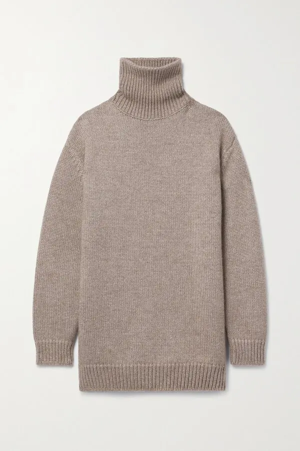 THE ROW Elu Oversized Alpaca And Silk-blend Turtleneck Sweater