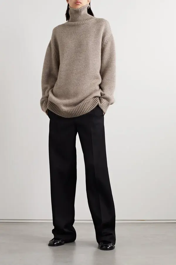 THE ROW Elu Oversized Alpaca And Silk-blend Turtleneck Sweater