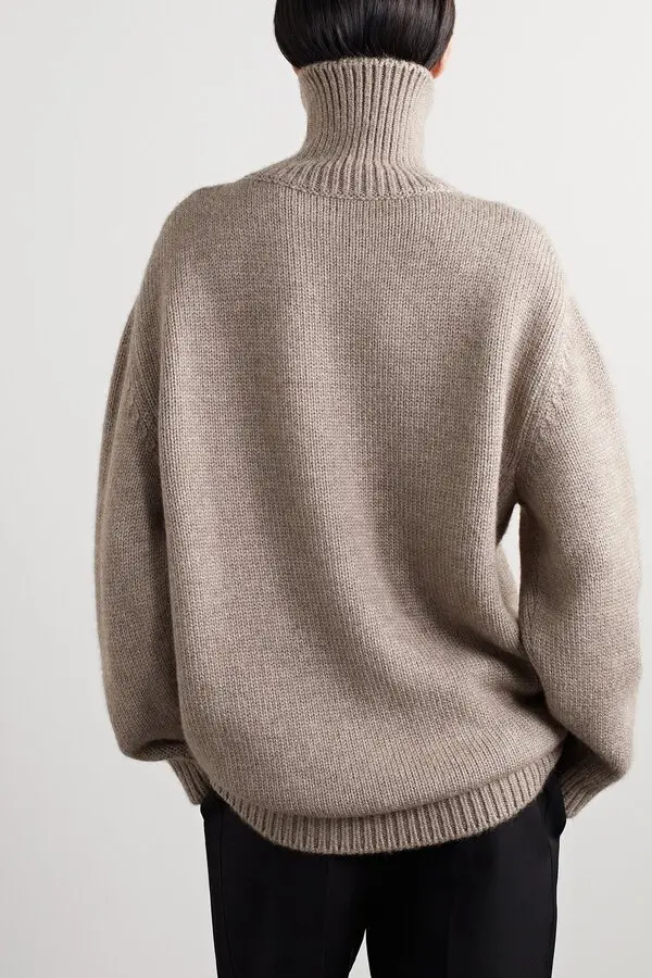 THE ROW Elu Oversized Alpaca And Silk-blend Turtleneck Sweater