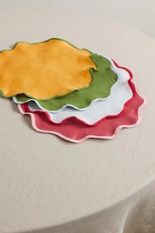 La DoubleJ Set Of Four Linen Placemats - Yellow