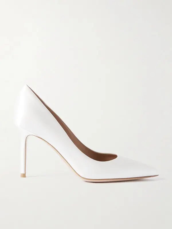 GIANVITO ROSSI 85 Satin Pumps - White