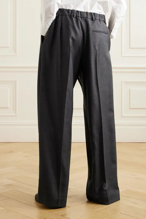 THE ROW Roan Pleated Wide-leg Wool Pants