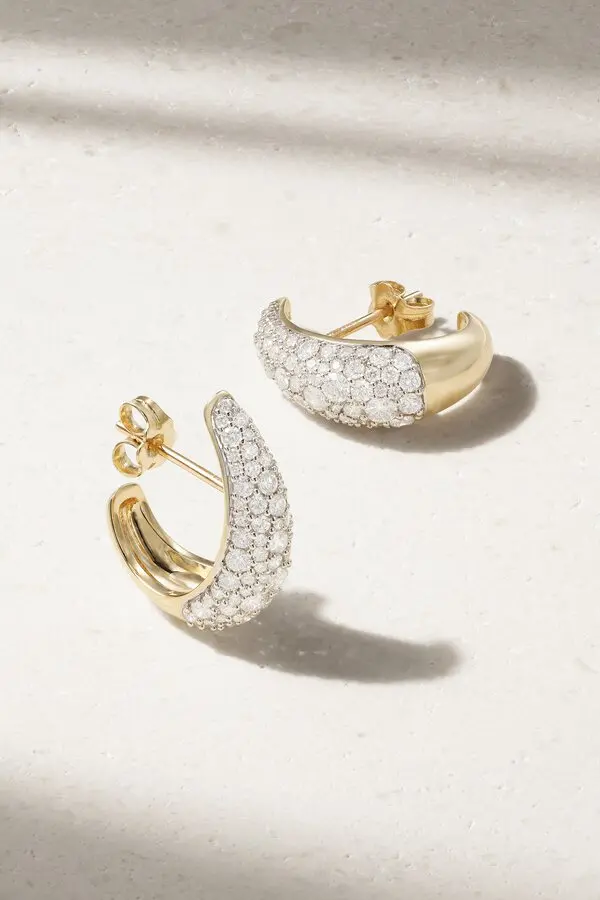 LUCY DELIUS Signature 14-karat Diamond Earrings - Gold
