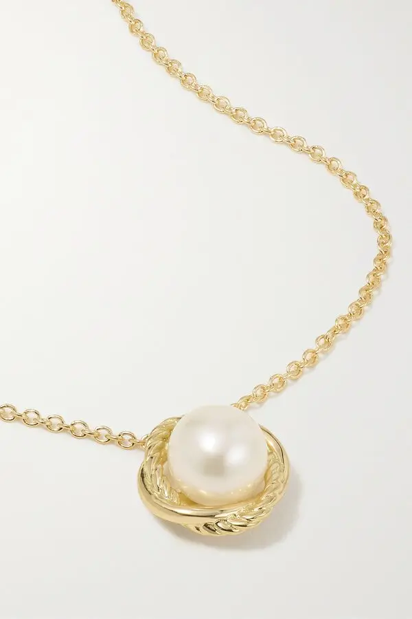 David Yurman Infinity Pearl 18-karat Necklace - Gold