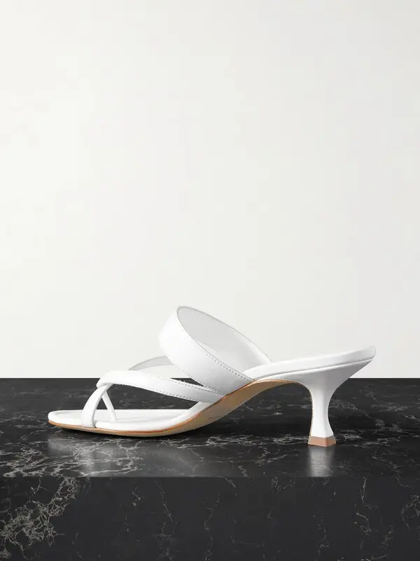 Manolo Blahnik Susa 50 Leather Sandals - White