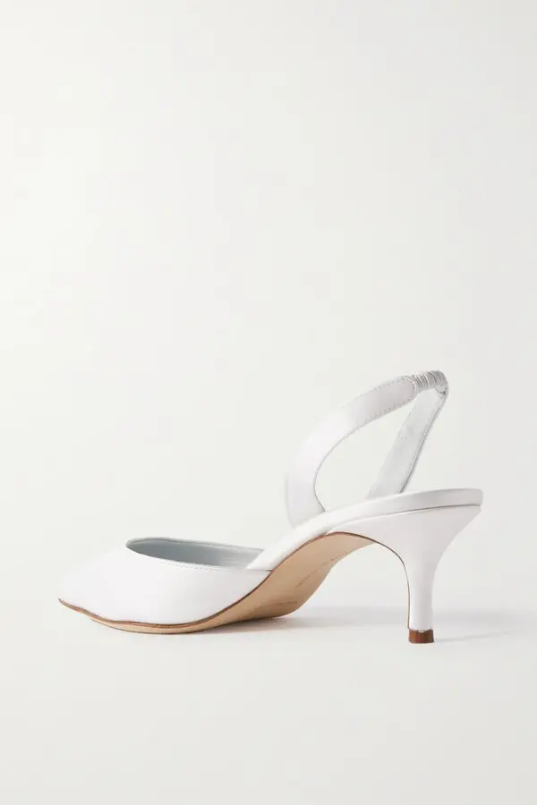 Manolo Blahnik Carolyne Bridal 50 Slingback Pumps - White