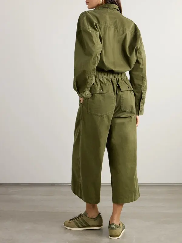 Denimist Utility Belted Cropped Denim Jumpsuit