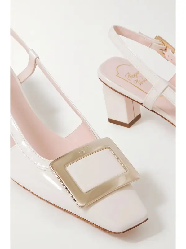 ROGER VIVIER Belle Vivier 45 Patent-leather Slingback Pumps