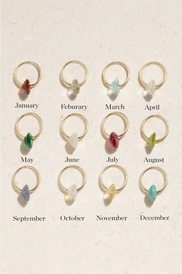 BY PARIAH Net Sustain Birthstone 14-karat Recycled Gold -stone Hoop Earring - Multi