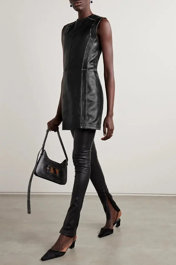 Acne Studios Distressed Mini Leather Dress