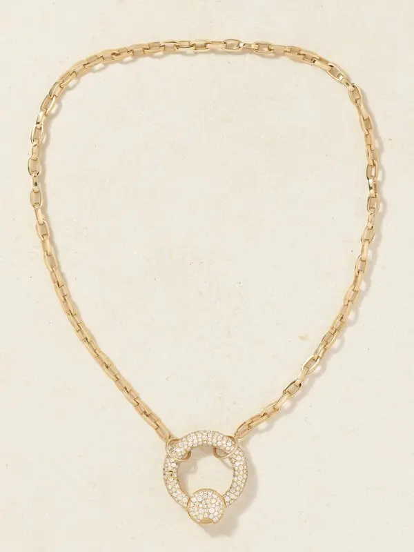 MARLA AARON Allstoned 18-karat Diamond Necklace - Gold