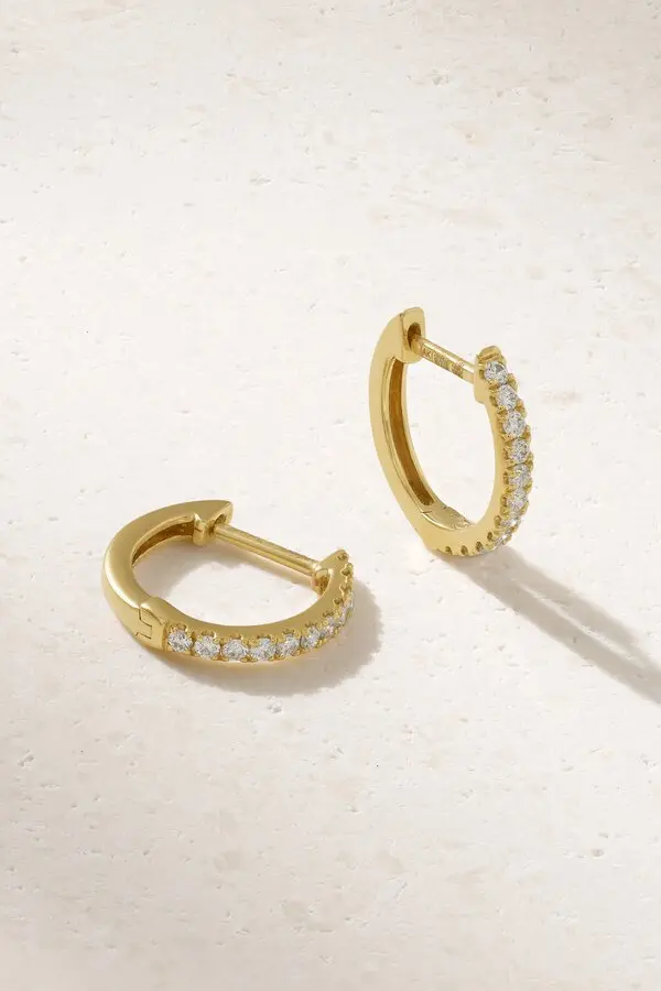 ANITA KO Huggies 18-karat Diamond Earrings - Gold