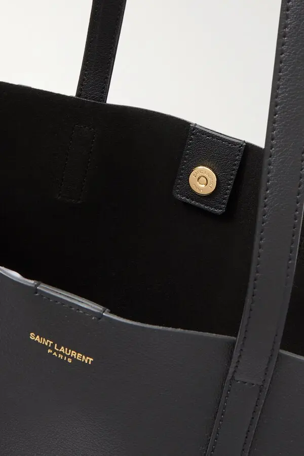 Saint Laurent Leather Tote With Pouch - Black
