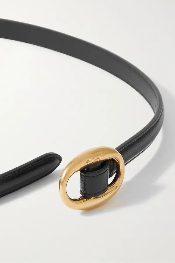 Saint Laurent Glossed Leather Belt