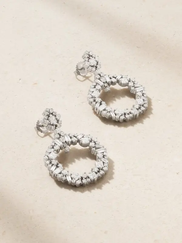 SUZANNE KALAN La Fantaisie 18-karat White Diamond Drop Earrings - Gold