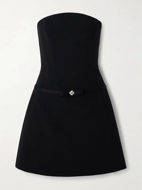 Versace Embellished Strapless Mini Dress