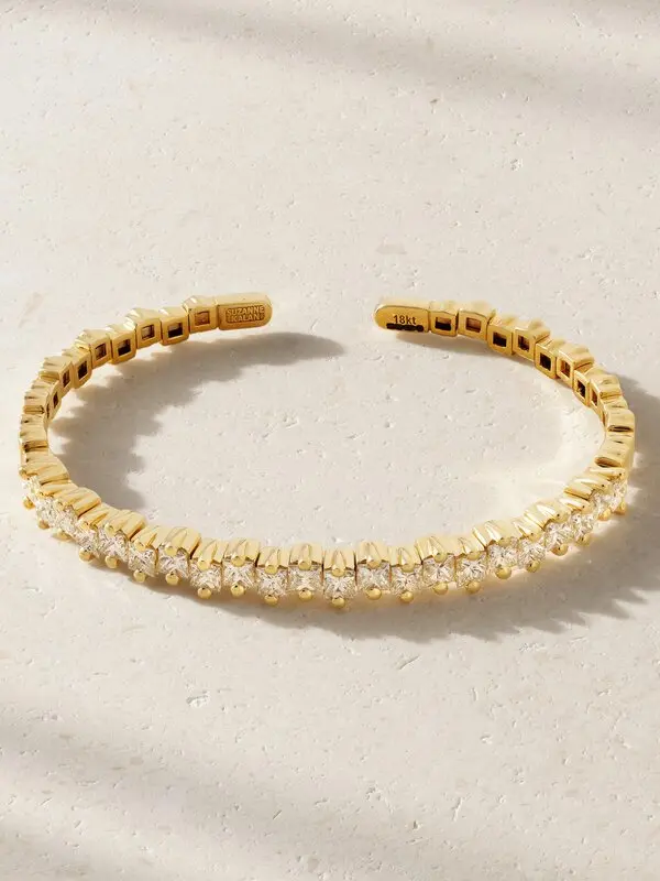 SUZANNE KALAN 18-karat Diamond Bangle - Gold