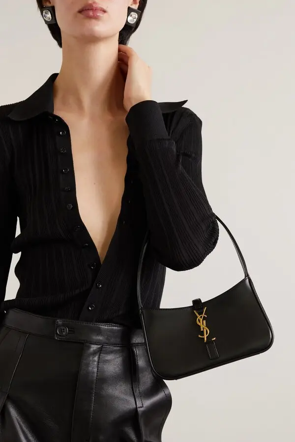 Saint Laurent Le 5 À 7 Mini Leather Shoulder Bag - Black