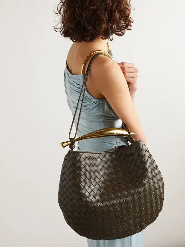 Bottega Veneta Medium Intrecciato Leather Sardine Shoulder Bag - Green