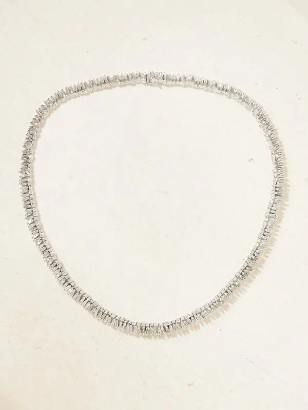 SUZANNE KALAN 18-karat White Diamond Tennis Necklace - Gold