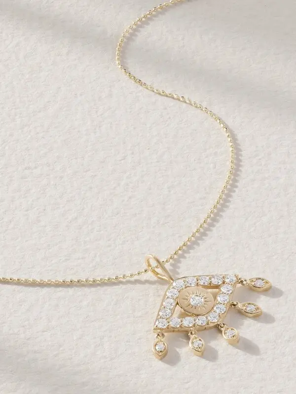 SYDNEY EVAN 14-karat Diamond Evil Eye Necklace - Gold