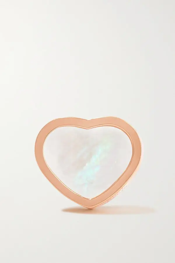 Chopard My Happy Hearts 18-karat Rose Mother-of-pearl Single Stud Earring - Gold