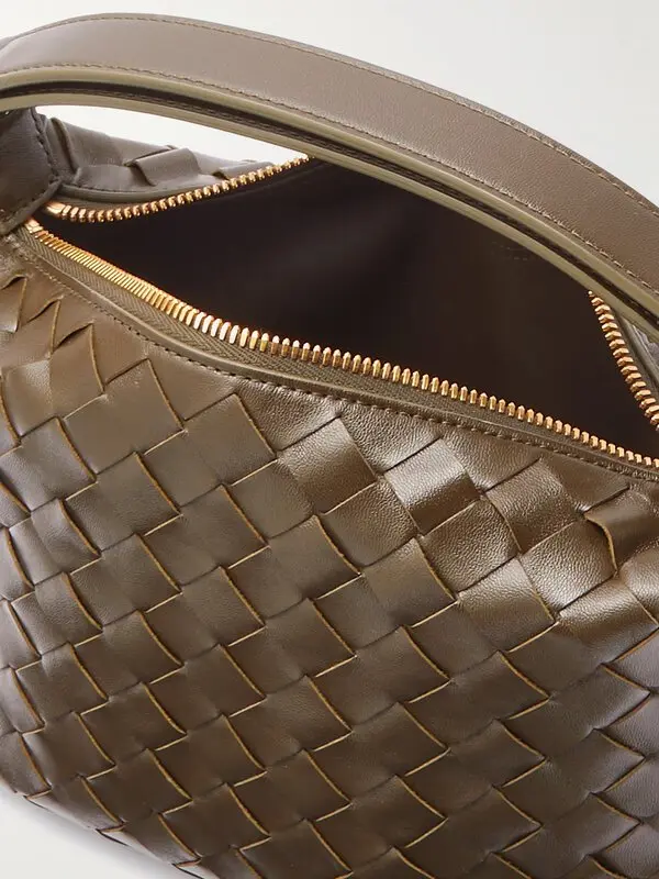 Bottega Veneta Wallace Mini Intrecciato Leather Shoulder Bag - Green