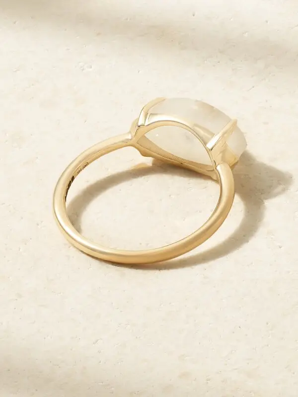 SYDNEY EVAN Evil Eye 14-karat Moonstone And Pearl Ring