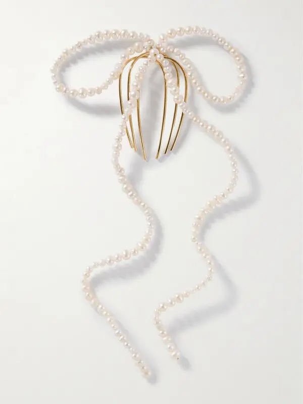 Completedworks Gold-plated Hair Comb - White