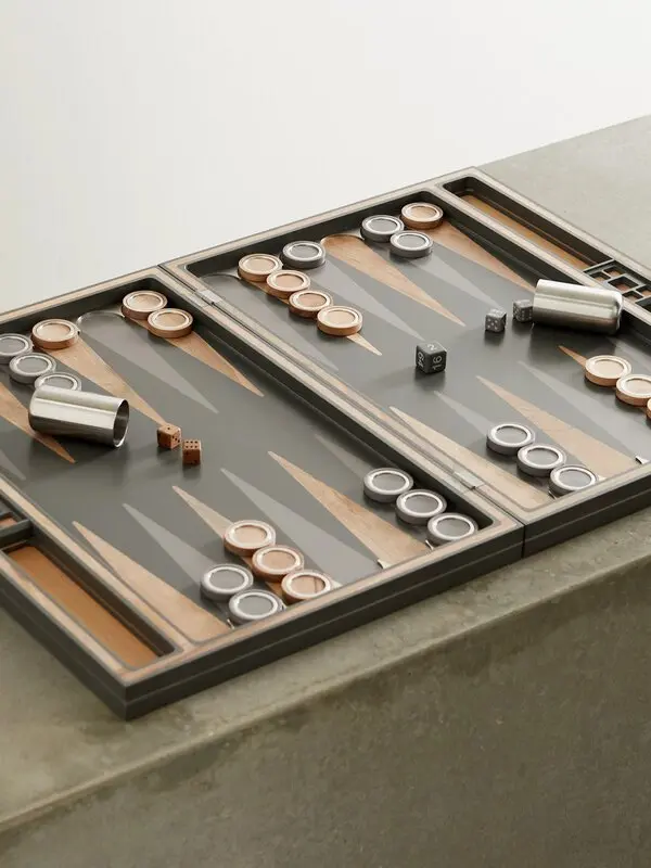 Brunello Cucinelli Walnut Wood, Krion And Stainless Steel Backgammon Set - Brown