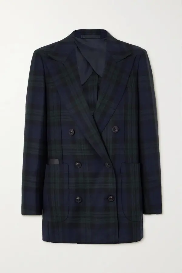 Purdey Double-breasted Checked Blazer