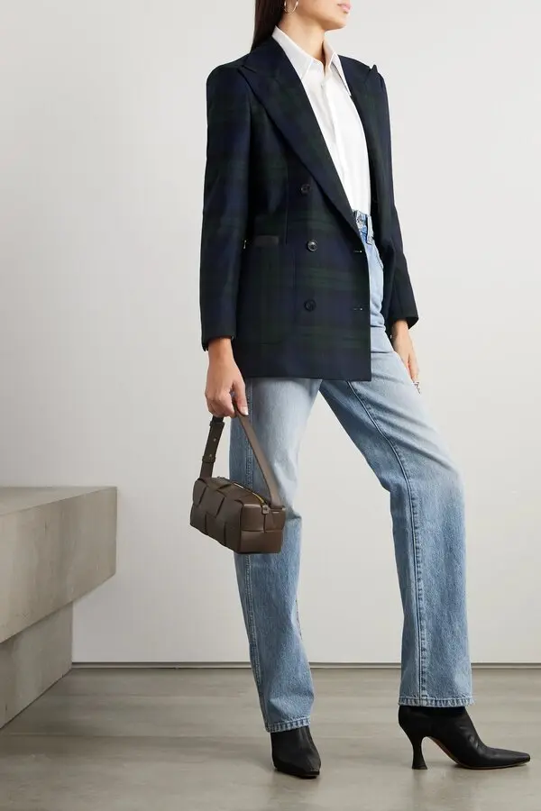 Purdey Double-breasted Checked Blazer