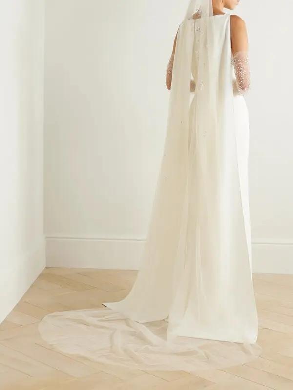 Safiyaa Edith Embellished Tulle Veil