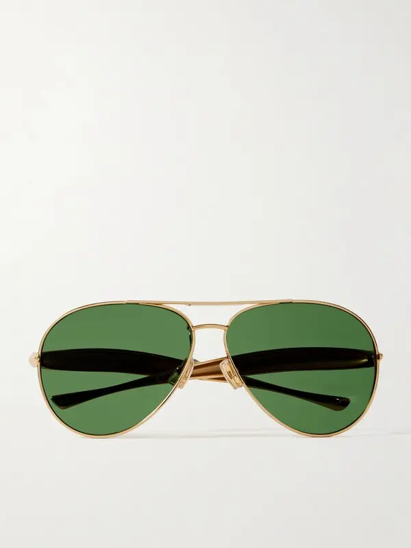Bottega Veneta Sardine Aviator-style Sunglasses - Gold