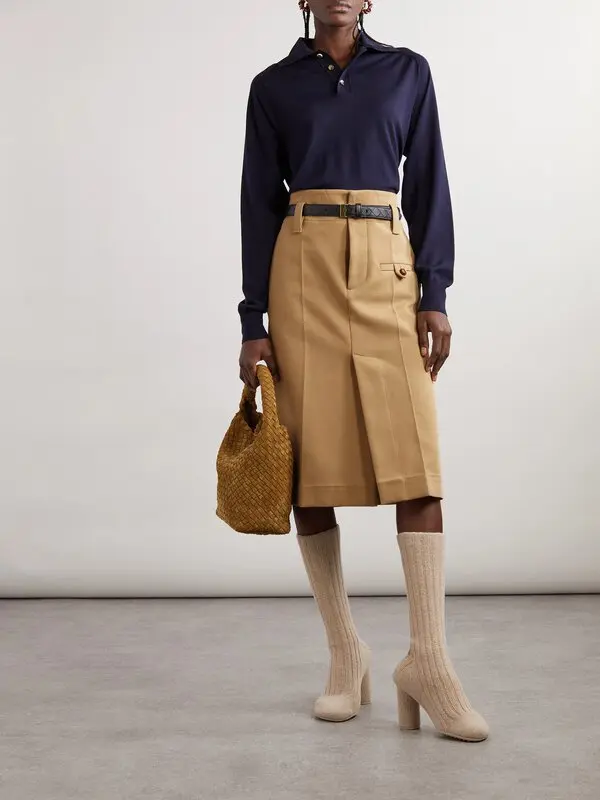 Bottega Veneta Cotton-canvas A-line Skirt