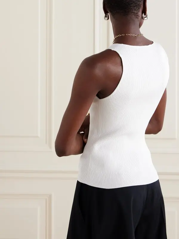 Another Tomorrow Ribbed Jersey Tank Top