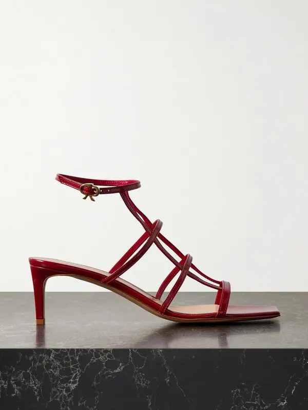 GIANVITO ROSSI 55 Glossed-leather Sandals