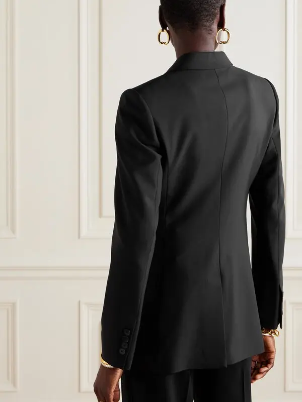 Another Tomorrow Grain De Poudre Wool Blazer